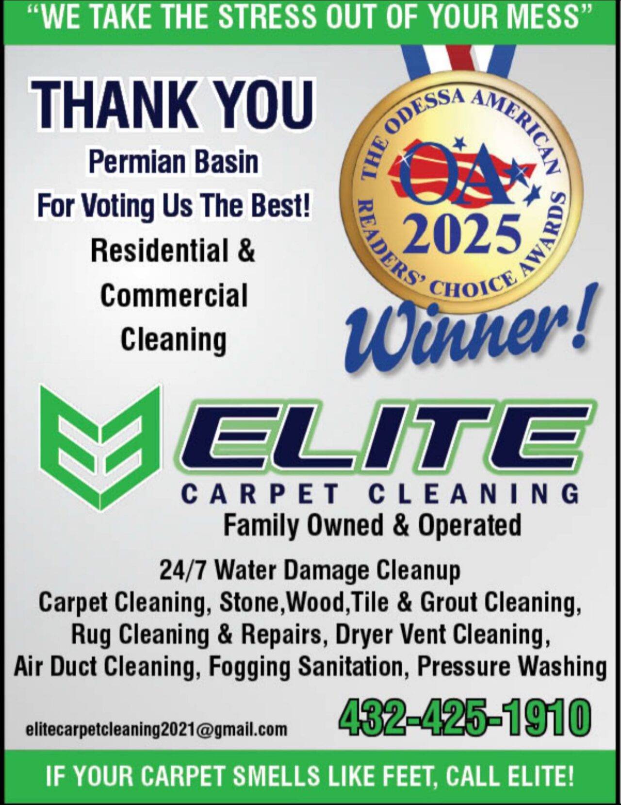 Odessa TX Cleaning Services | Elite Carpet Cleaning